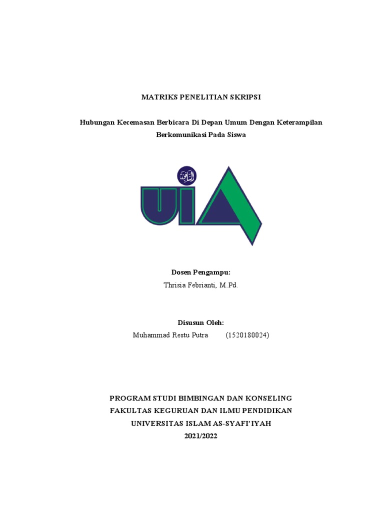 Matriks Penelitian Skripsi | PDF