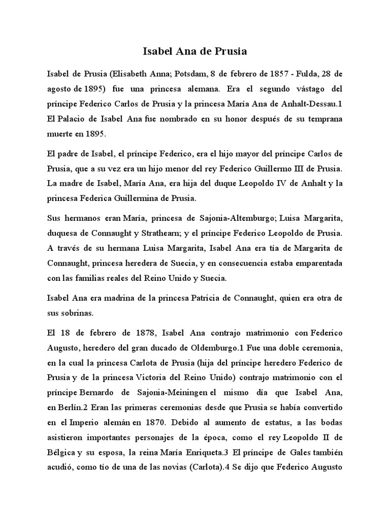Isabel Ana de Prusia | PDF | Regalías | Nobleza