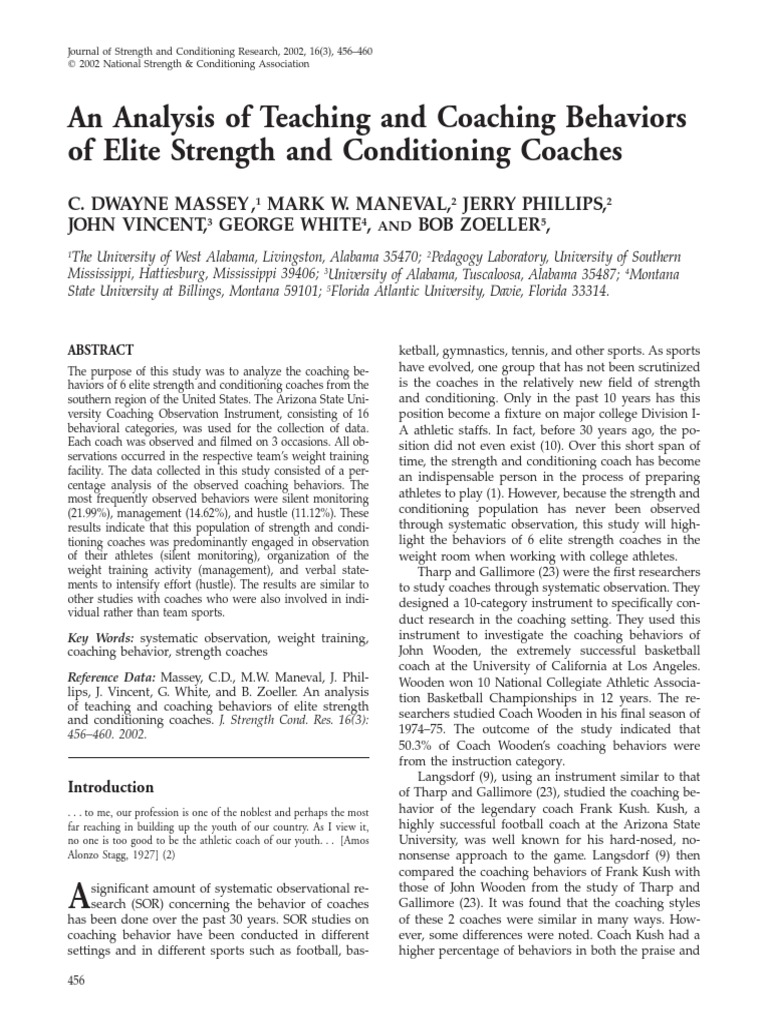 2) An Analysis of Teaching and Coaching Behaviors of Elite Strength and ...