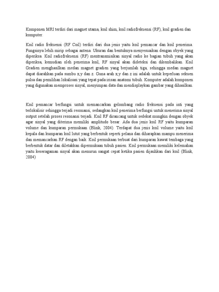 Komponen MRI | PDF