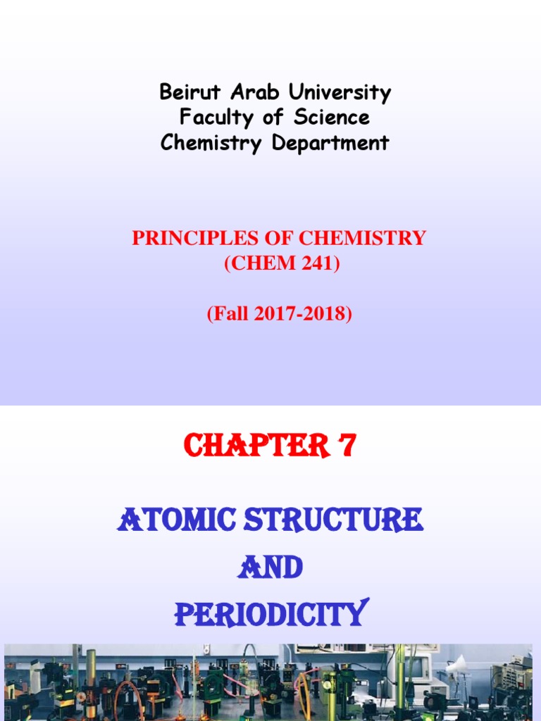Chapter 7 Atomic Structure and Periodicity | PDF | Atomic Orbital ...