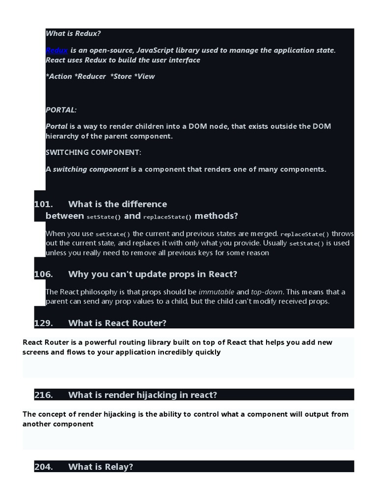 React Questions | PDF | Document Object Model | Java Script