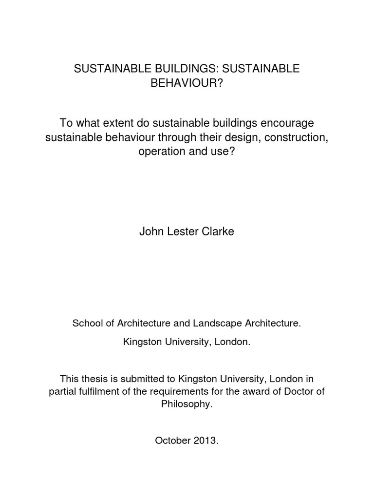 Sustainable Buildings and Behaviour Change | PDF | Sustainability ...