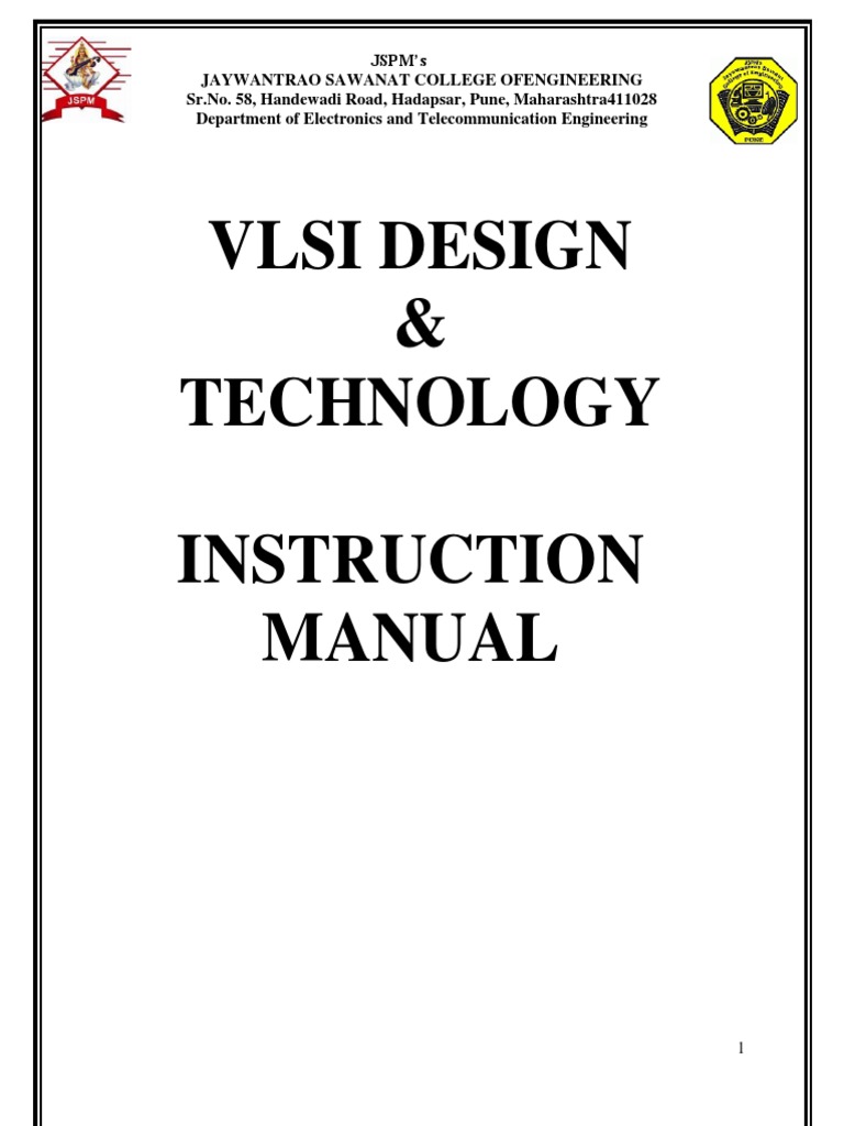 Vlsi Design Instruction Manual With Solution | PDF | Cmos | Vhdl