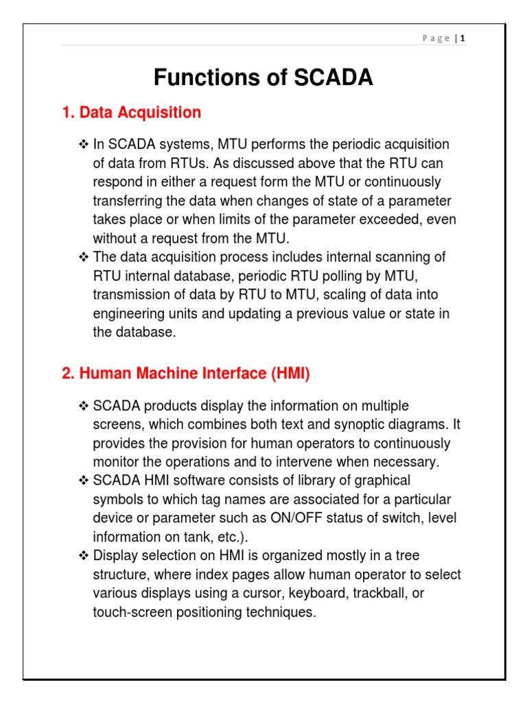 Functions of SCADA: 1. Data Acquisition | PDF | Scada | Information Science