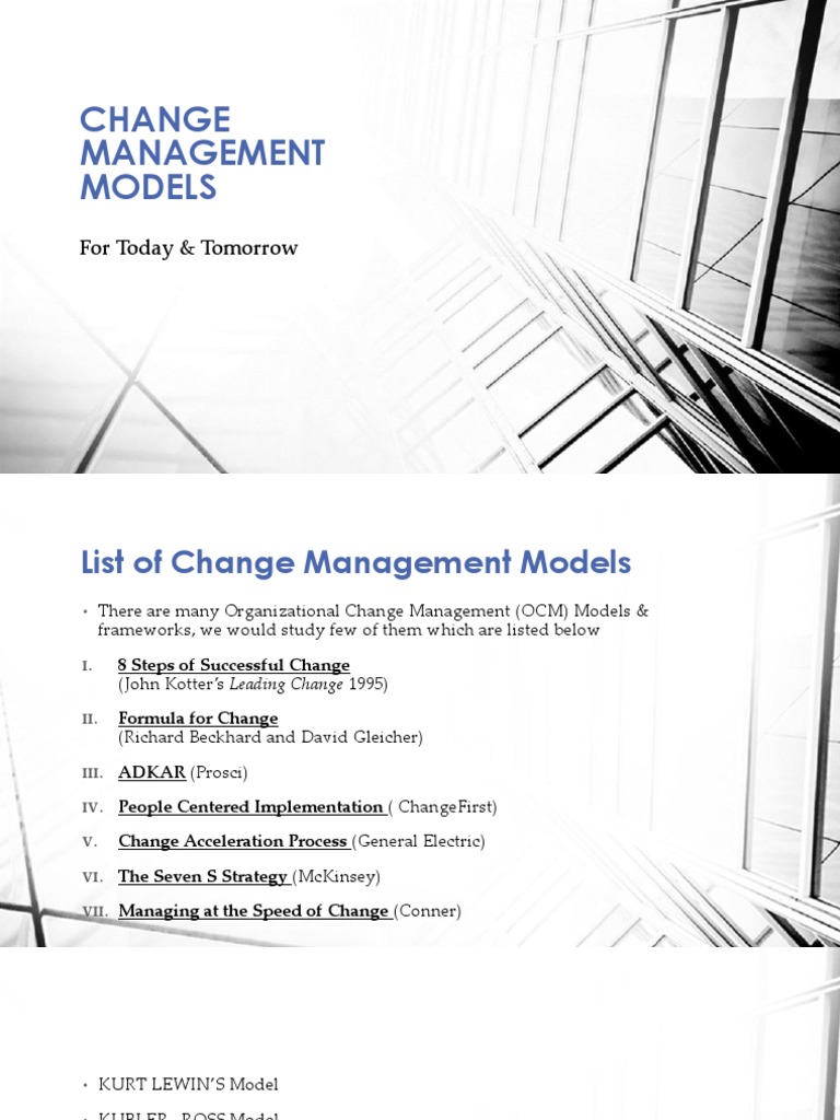 Change Management Models - 260214 | PDF | Change Management | Rail ...