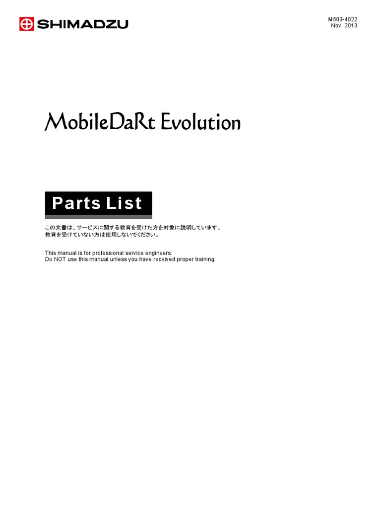 SHIMADZU Mobiledart Evolution Parts List | PDF