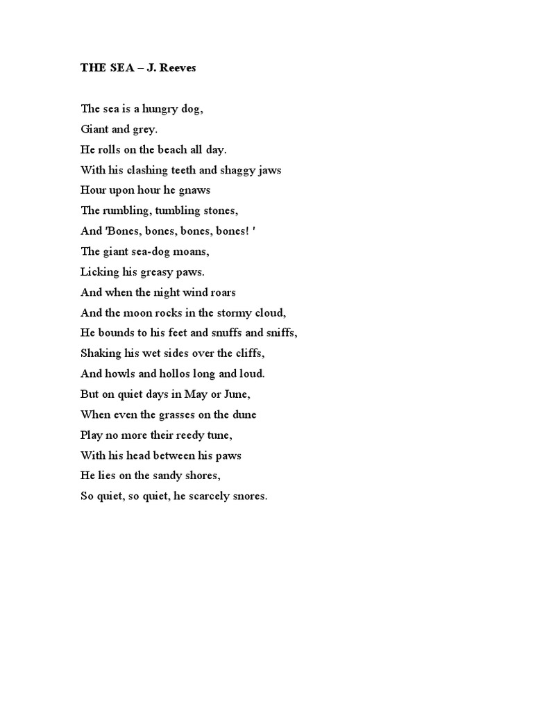The Sea Poem by James Reeves | PDF