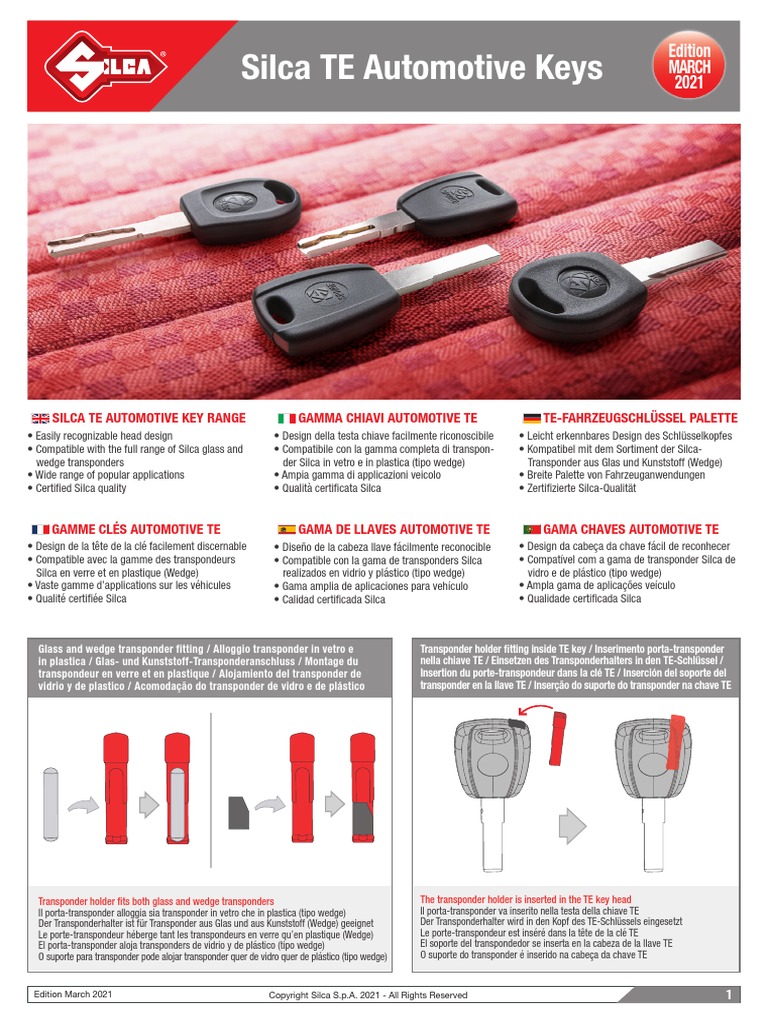 Silca Te Automotive Keys Table PDF | PDF | Lincoln Motor Company | Coche