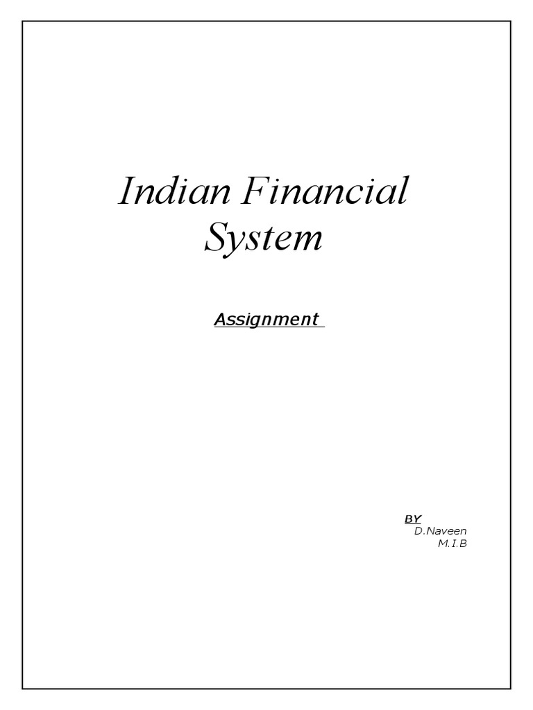 Overview of Indian Financial System | PDF | Finance & Money Management