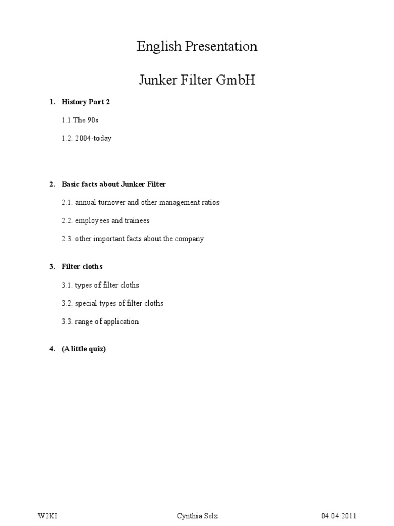 English Presentation | PDF