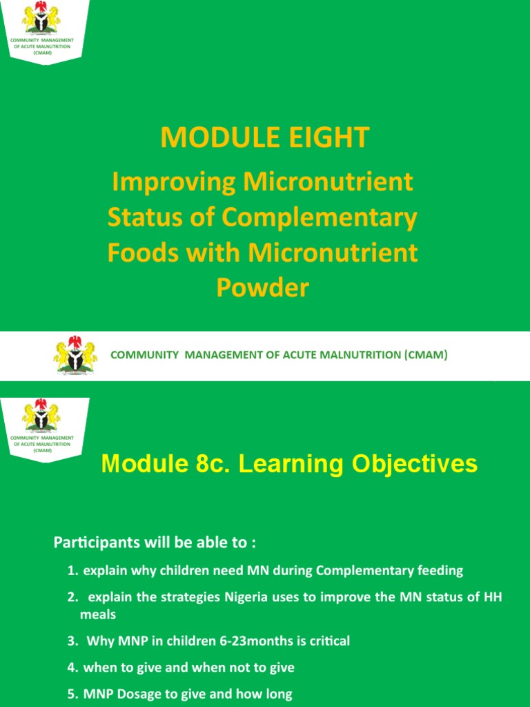 Module 8c-MNDC MNP in CMAM Site | PDF | Malnutrition | Vitamin