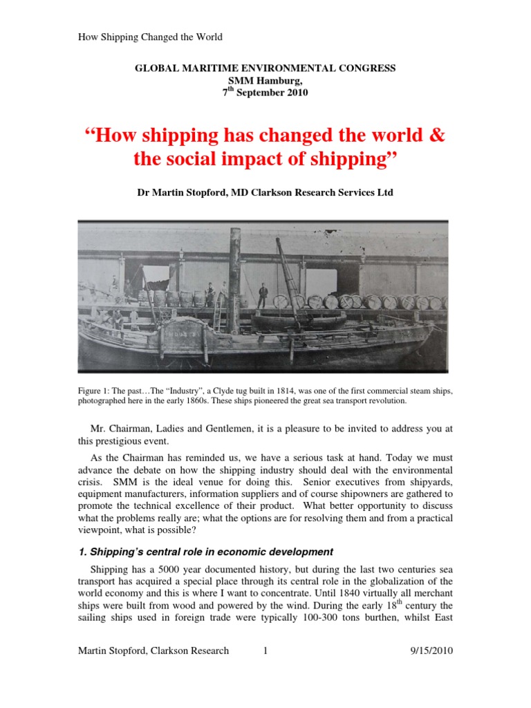 Impact of Shipping on Global Economy | PDF