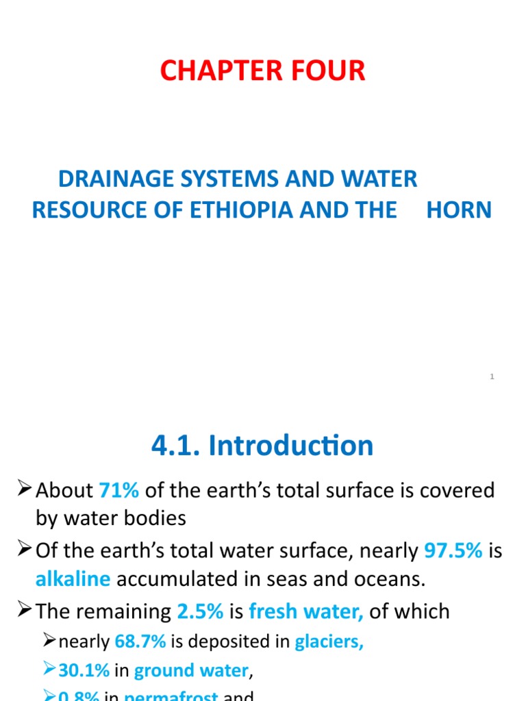 Chapter Four: Drainage Systems and Water Resource of Ethiopia and The Horn | PDF | Drainage ...