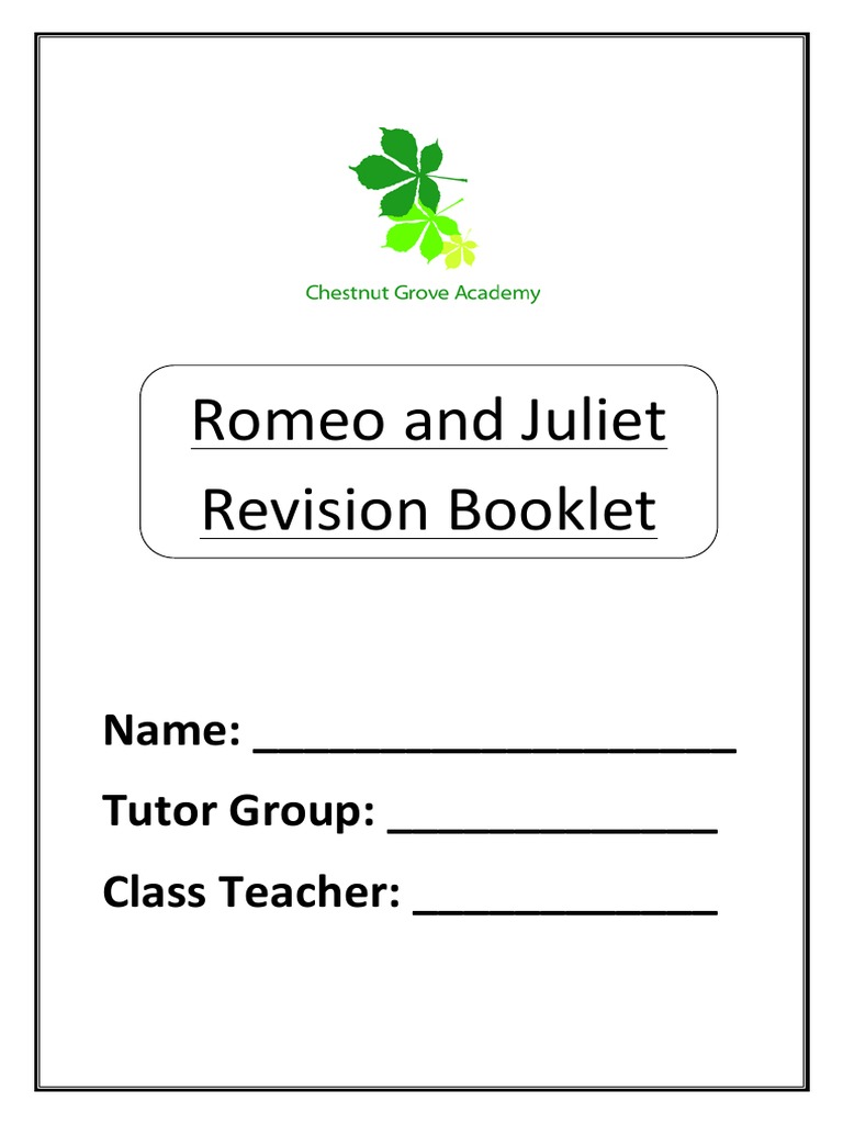 Romeo and Juliet Booklet | PDF | Characters In Romeo And Juliet | Romeo ...
