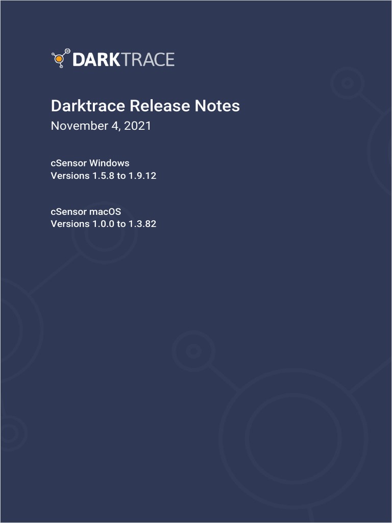 Darktrace Csensor Release Notes | PDF | Proxy Server | Hypertext ...