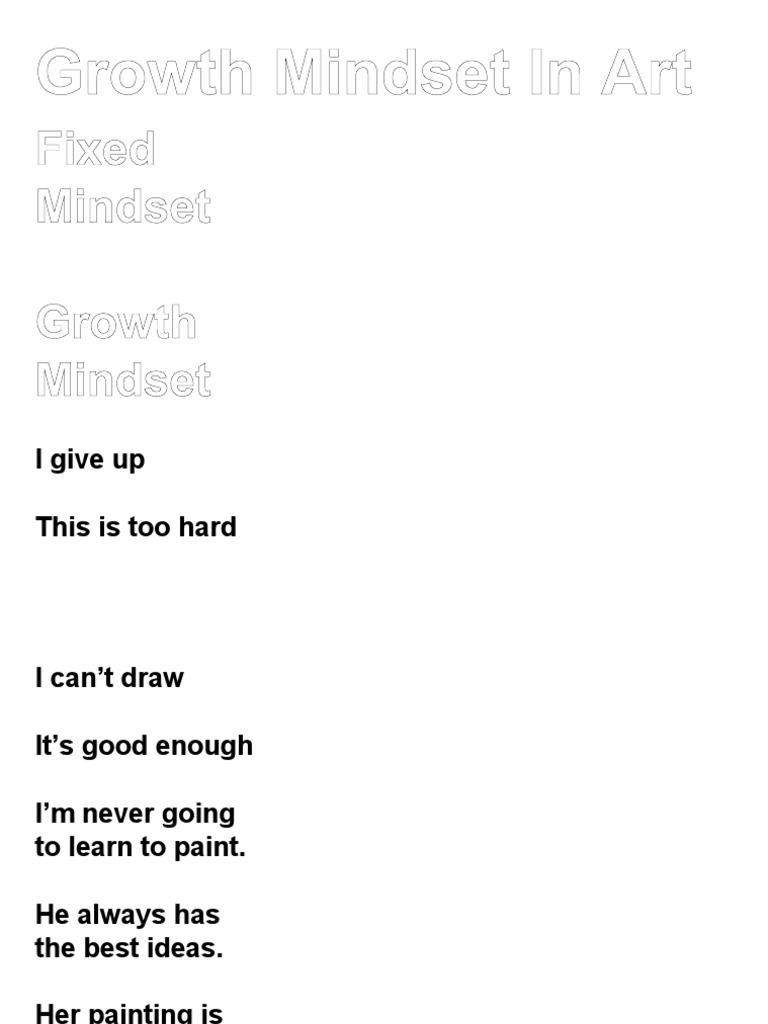 Growth Mindset in Art | PDF