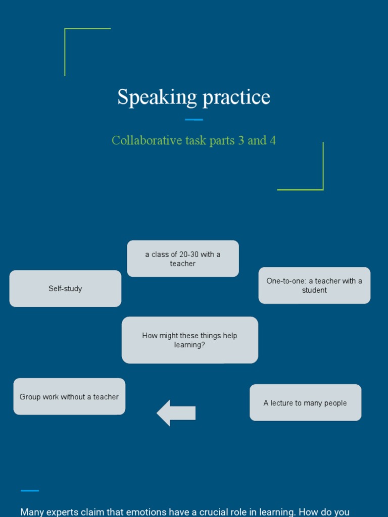 Speaking Practice: Collaborative Task Parts 3 and 4 | Download Free PDF ...