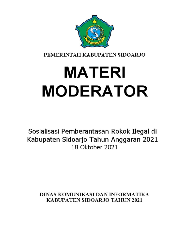 Naskah Moderator Sosialisasi Cukai | PDF