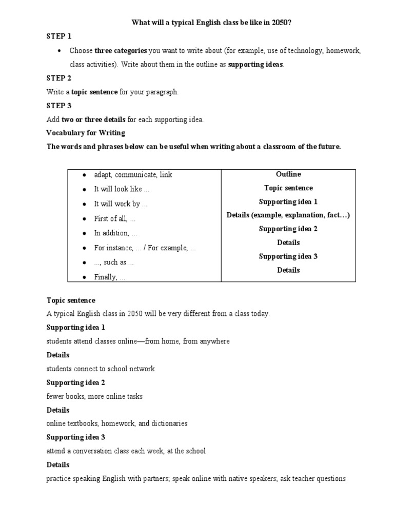 What Will A Typical English Class Be Like in 2050 | PDF