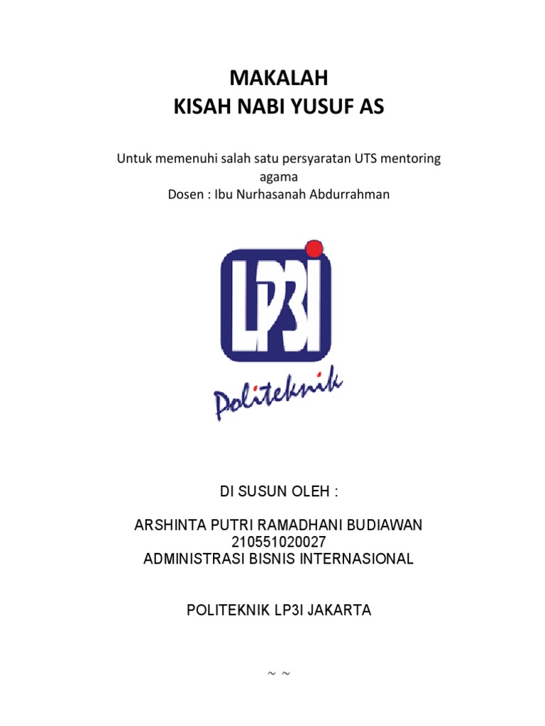 Kisah Nabi Yusuf: Dari Sumur ke Menteri | PDF