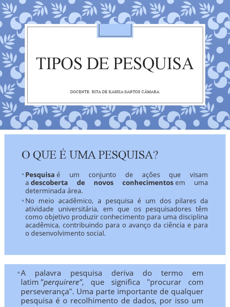 Tipos De Pesquisa Pdf Science Método Científico