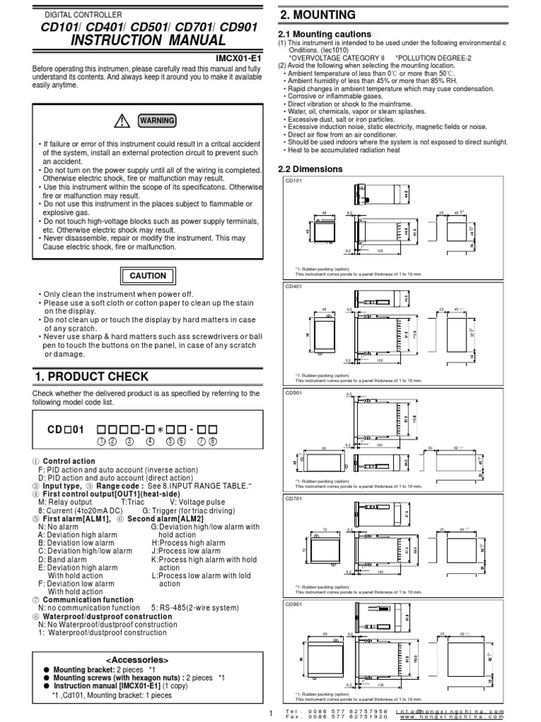 Manual Controlador RKC CD901 2 | PDF | Power Supply | Alternating Current