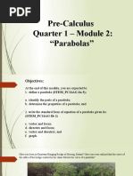 Pre-Calculus Quarter 1 - Module 3: Parabolas | PDF | Ellipse ...