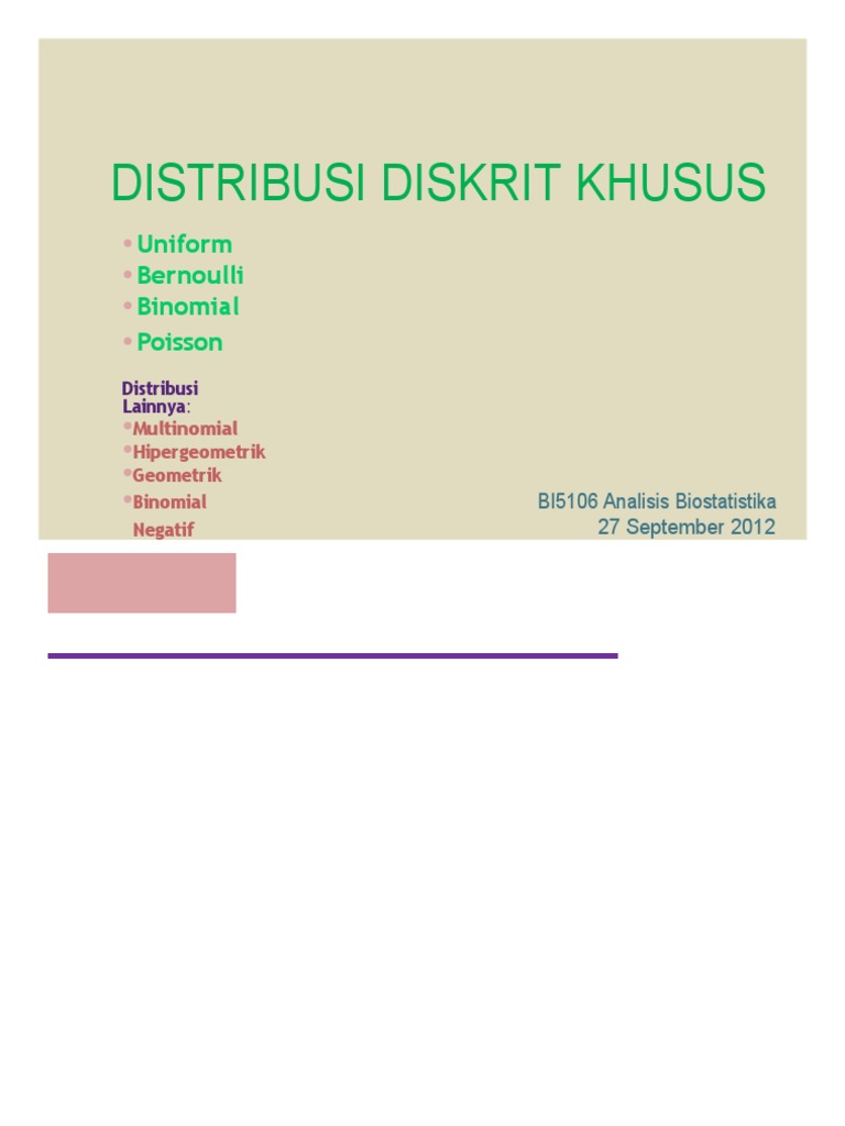 Distribusi Diskrit Khusus | PDF