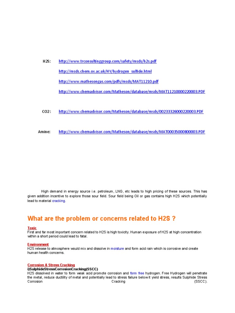 What Are The Problem or Concerns Related To H2S ?: Cracking | PDF ...