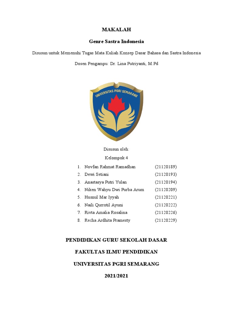 Genre Sastra Indonesia: Pengantar dan Jenis | PDF