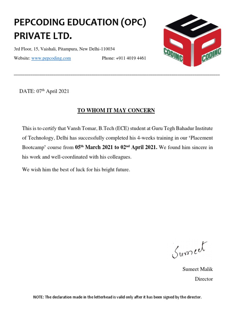 Vansh Tomar - Course Completion Certificate | PDF