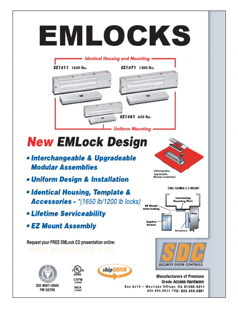 Manual - SDC-1511 - SDC Mag Lock 1511 | PDF | Door | Manufactured Goods