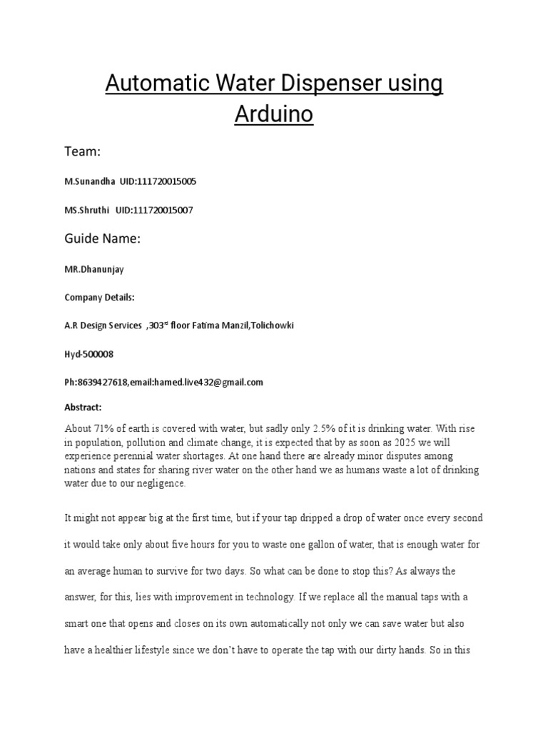 Automatic Water Dispenser Using Arduino | PDF | Field Effect Transistor | Mosfet