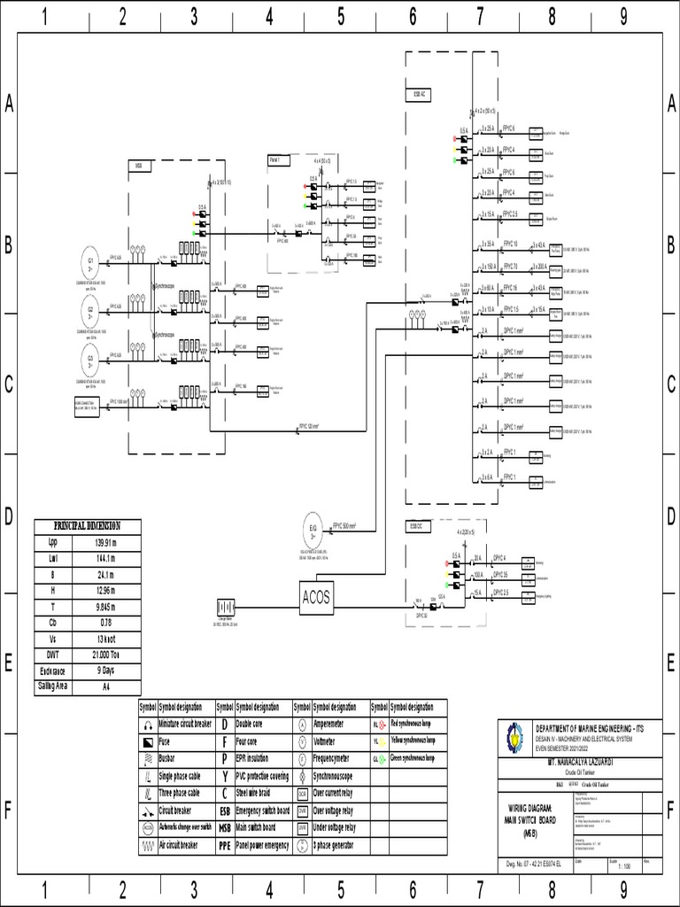 MSB Wiring Diagram for Crude Oil Tanker | PDF | Electrical Equipment ...