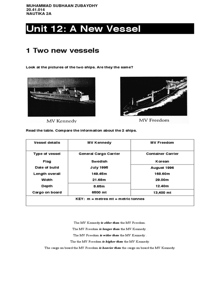 Marlin Unit 12 | PDF | Cargo Ship | Ships