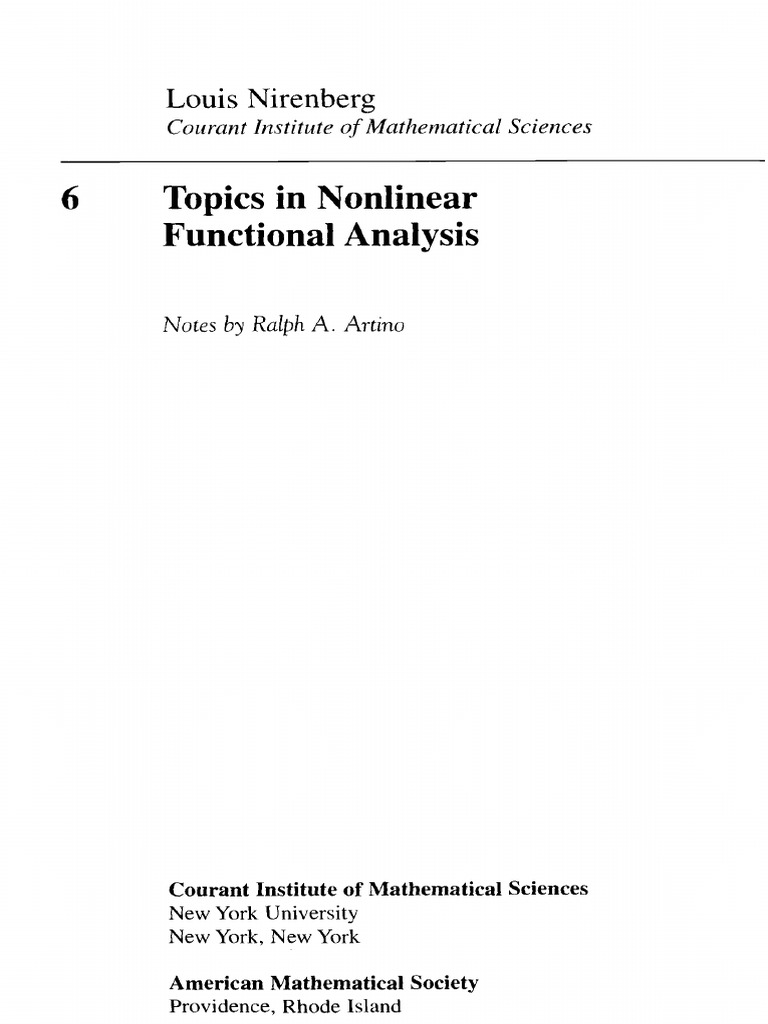 (Courant Lecture Notes) Louis Nirenberg-Topics in Nonlinear Functional ...