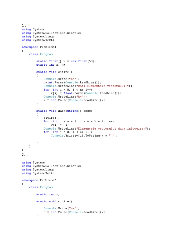 Using Using Using Using Namespace Class Static Float New Float Static Int Static Void | PDF ...