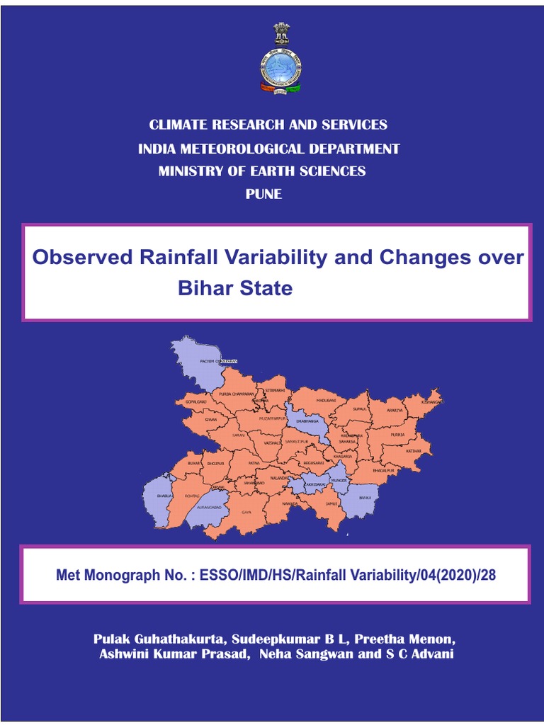 Rainfall Variability and Changes in Bihar | PDF | Climate | Coefficient ...
