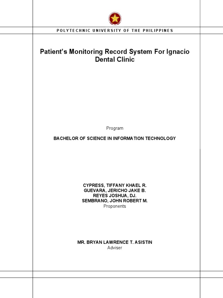Chap 1 3 Patients Monitoring Record System For Ignacio Dental Clinic