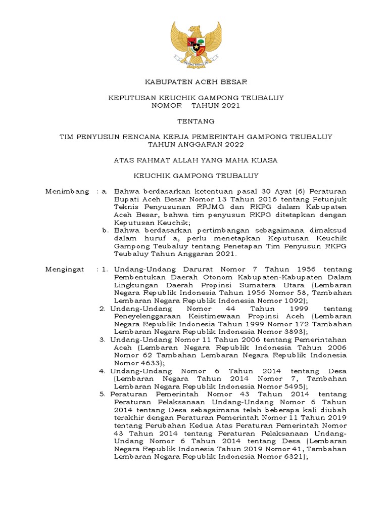 Lamp2. SK Tim Penyusun RKPG | PDF