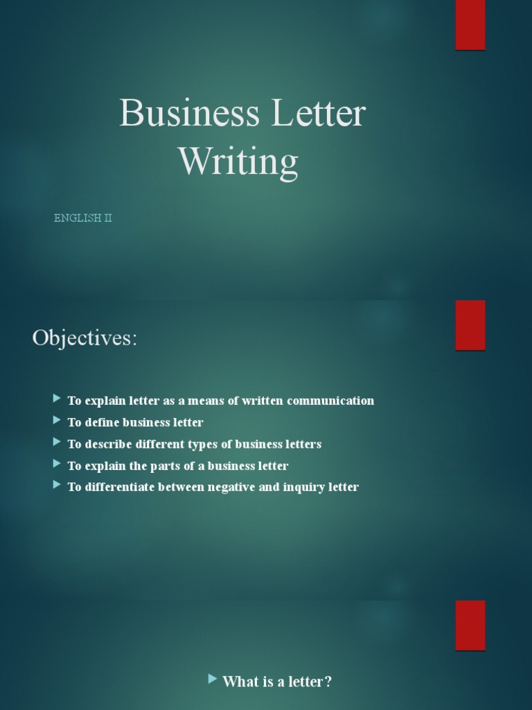 Business Letter Writing: English Ii | PDF | Paragraph