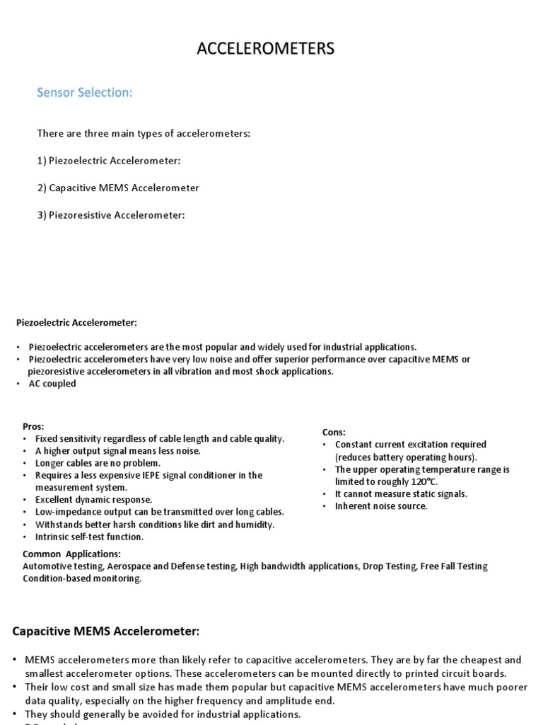 Accelerometer Types | PDF | Accelerometer | Capacitor