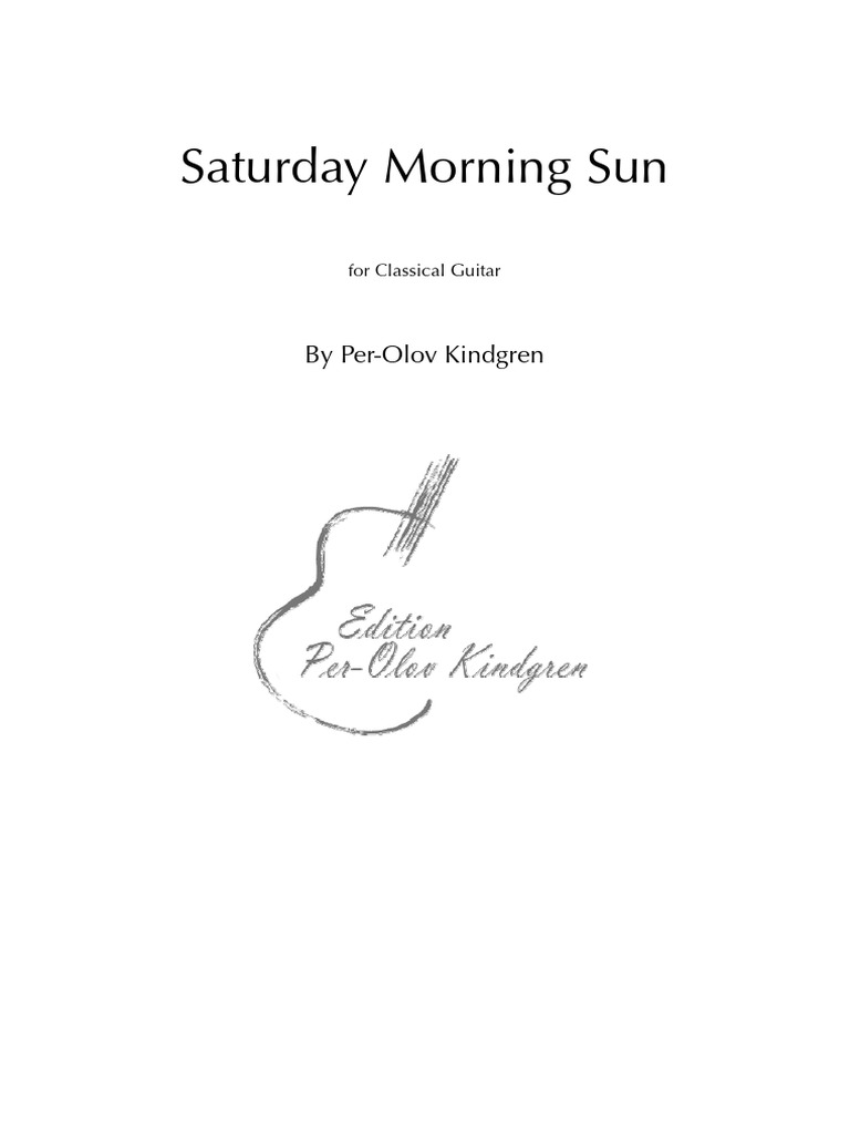 Per-Olov Kindgren - Saturday Morning Sun | PDF | Musical Compositions ...
