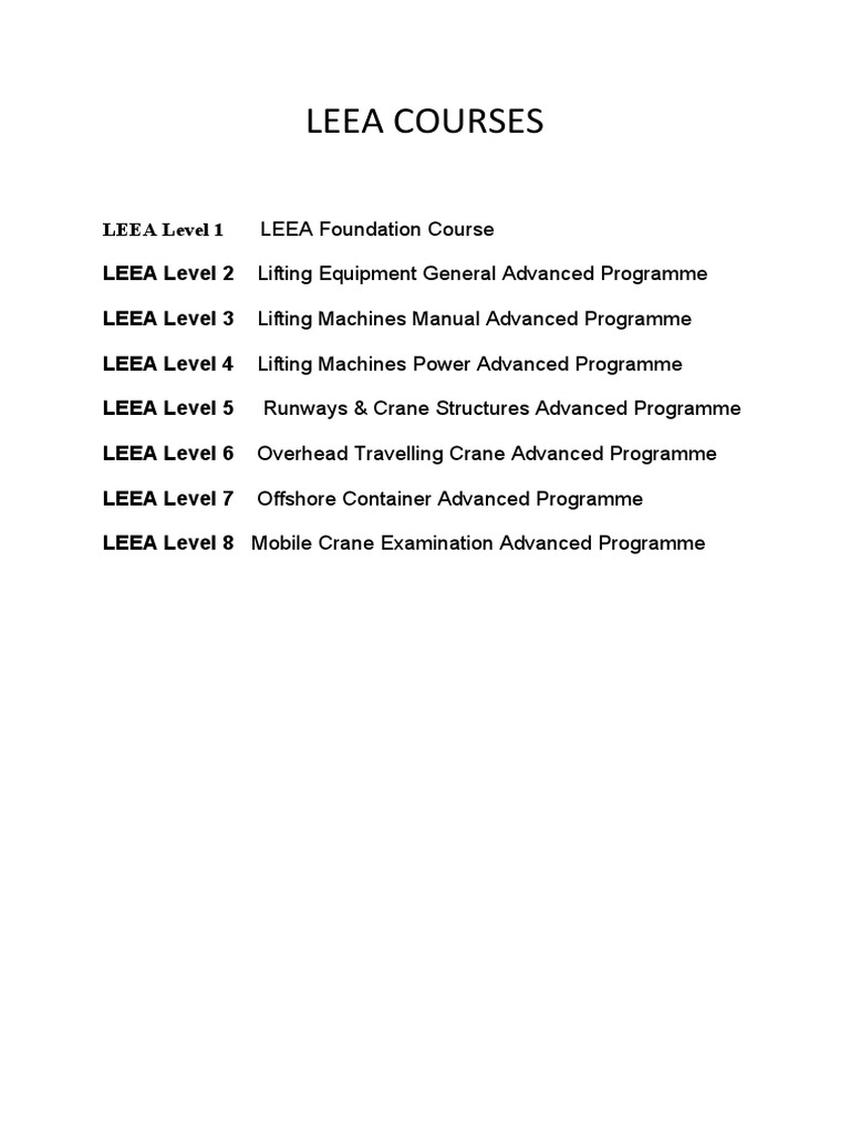 Leea Courses | PDF