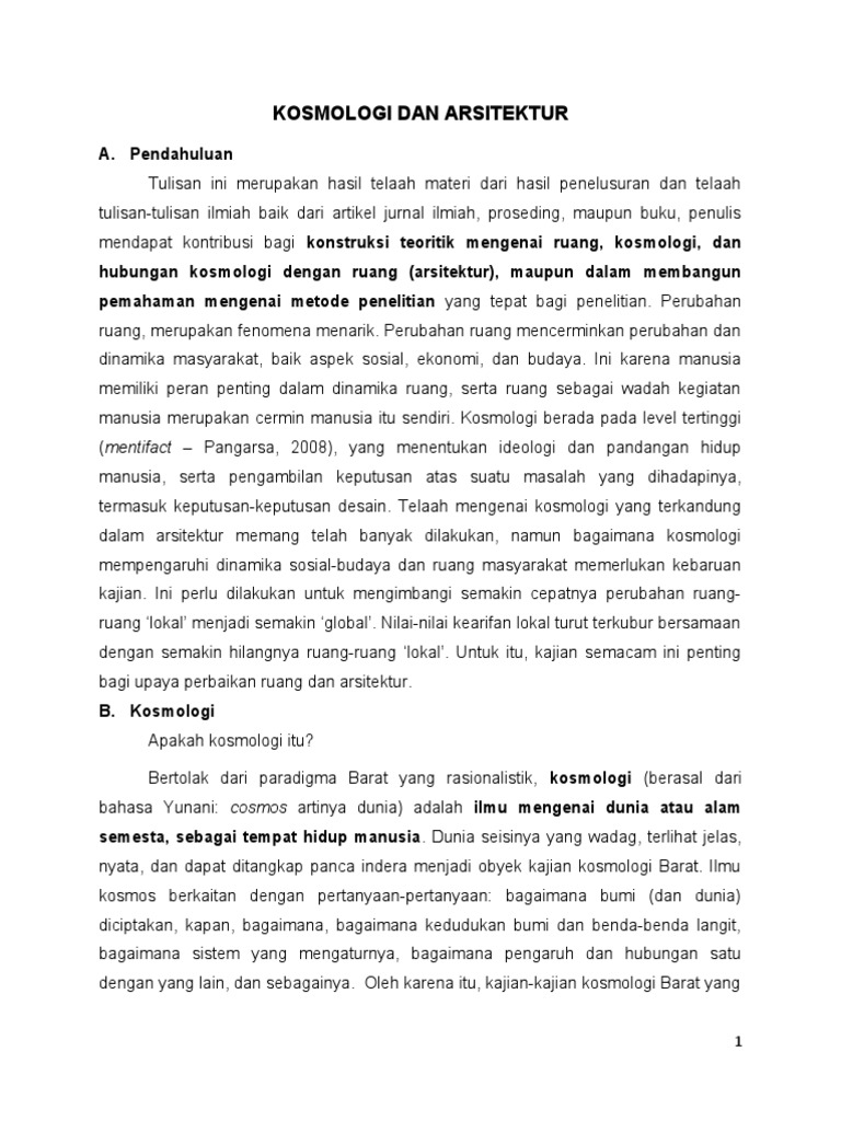 Kosmologi Dan Arsitektur | PDF | Ilmu Sosial