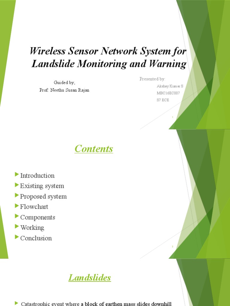 Wireless Sensor Network System For Landslide Monitoring and | PDF ...