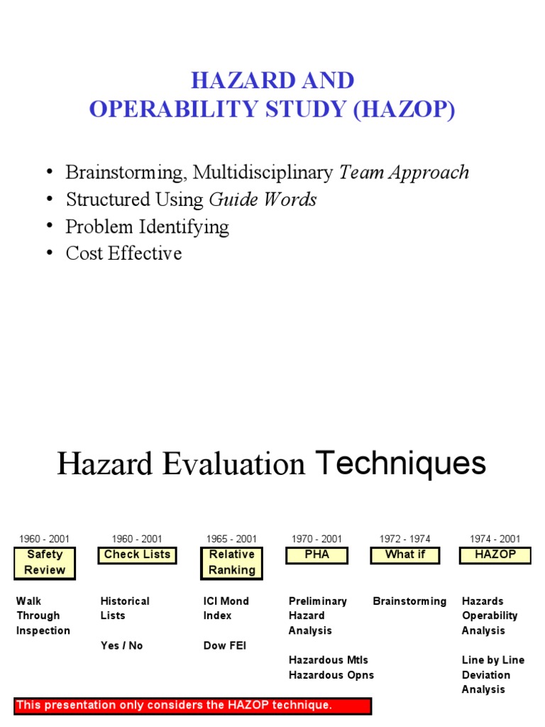 Hazard and Operability Study (Hazop) | PDF | Mechanical Engineering ...