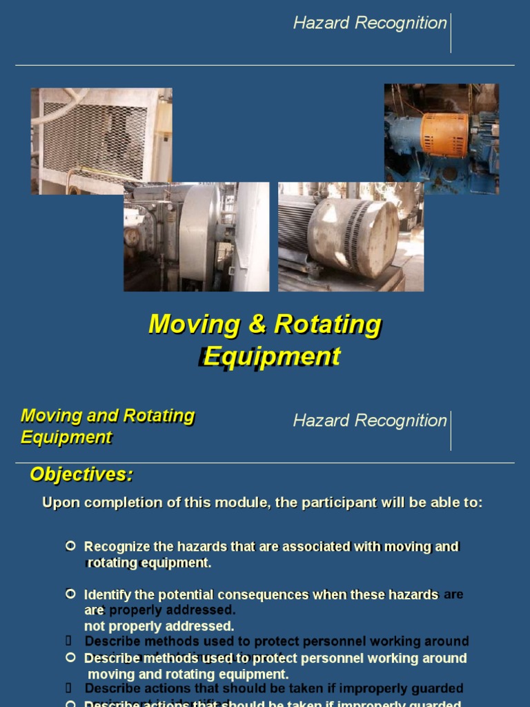 Moving Rotating Equipment | PDF | Risk | Machines