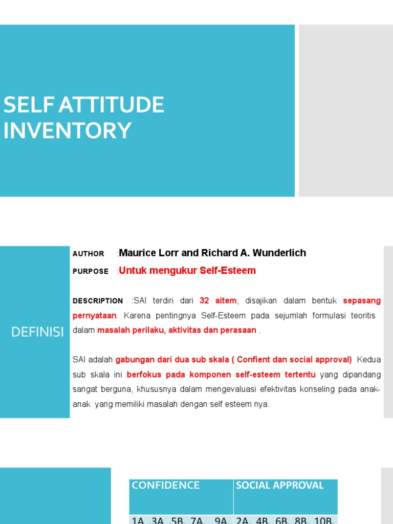 Self Attitude Inventory | PDF